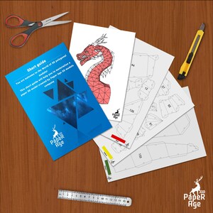 Chinese Dragon, Papercraft, Mustache Dragon Pepakura, Lowpoly, Low ...