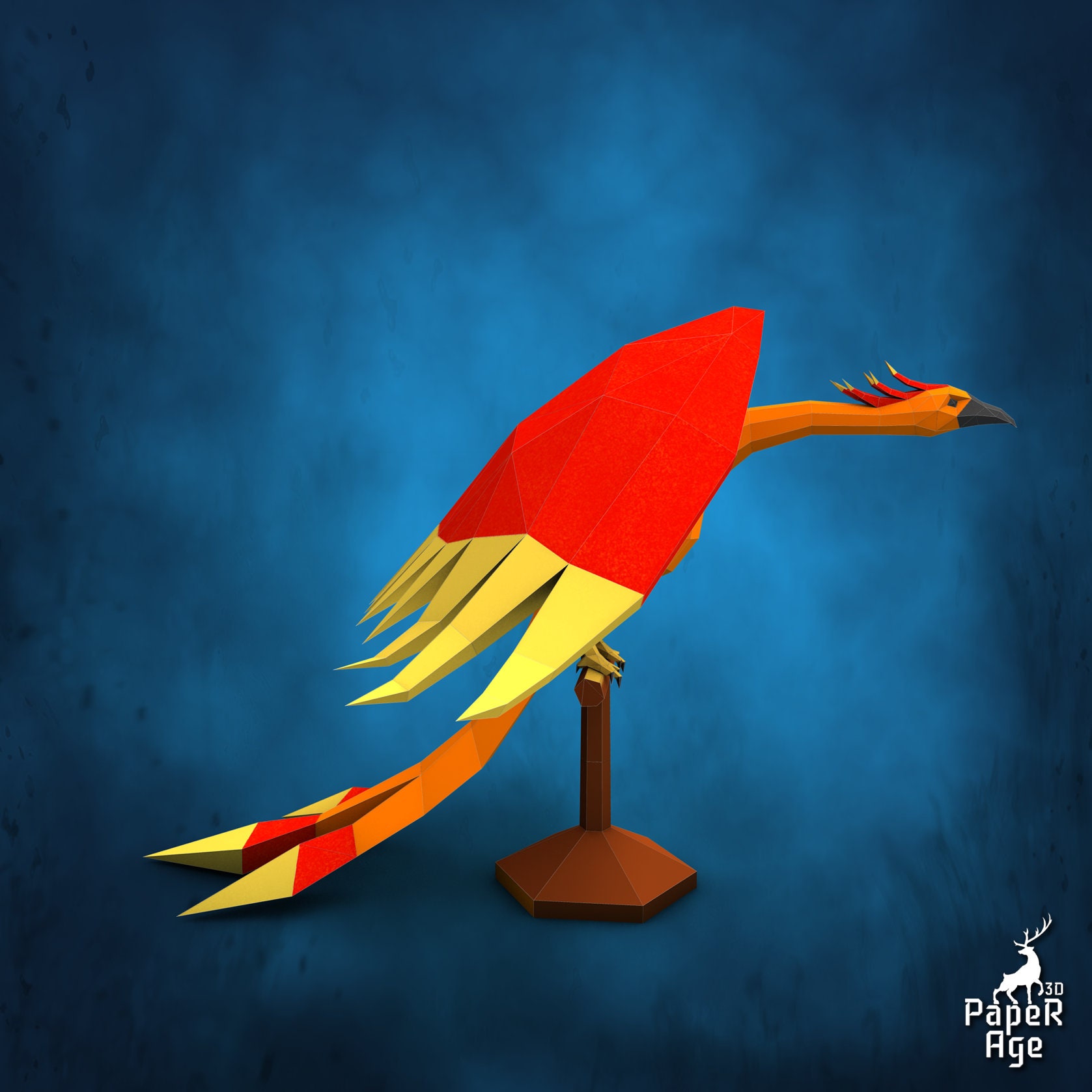 Phoenix, Papercraft, Pepakura, Lowpoly, Low Polygon, 3D Papercraft ...