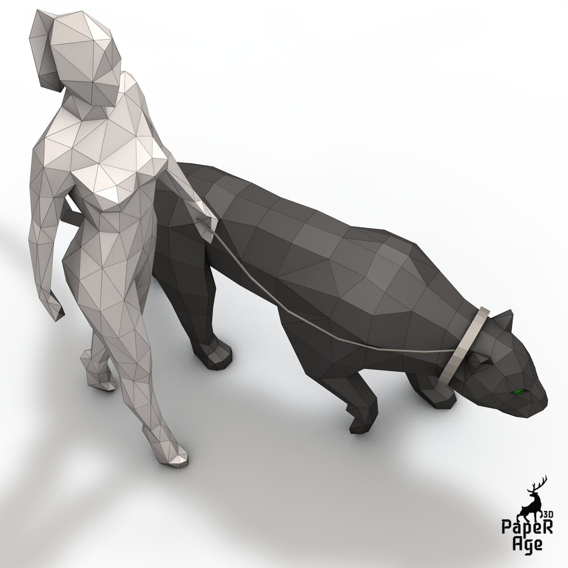 Panther Hunting Paper Girl Papercraft Pepakura Lowpoly | Etsy