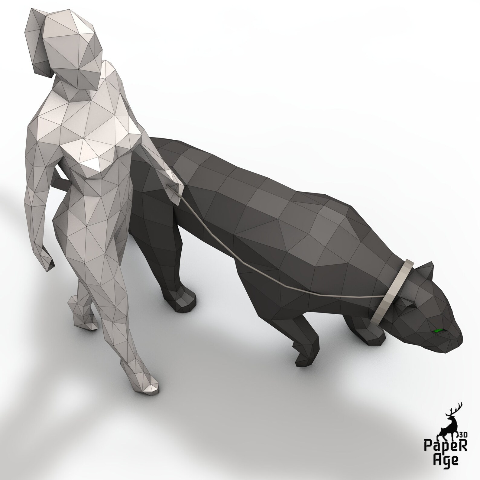 Panther Hunting Paper Girl Papercraft Pepakura Lowpoly | Etsy