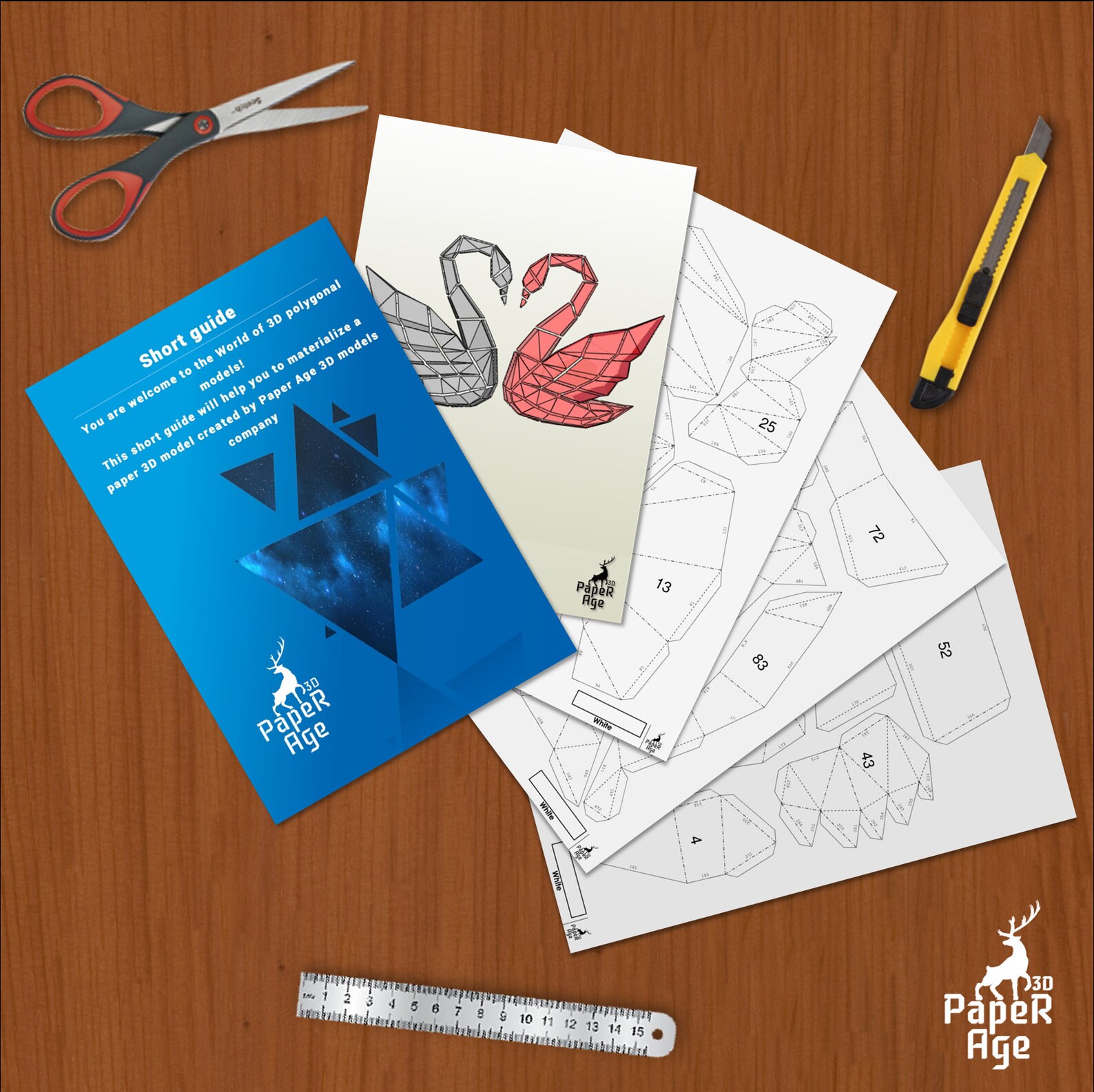 Swan Papercraft Pepakura Lowpoly Low Polygon 3D | Etsy