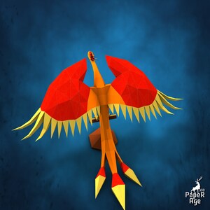 Phoenix, Papercraft, Pepakura, Lowpoly, Low Polygon, 3D Papercraft ...