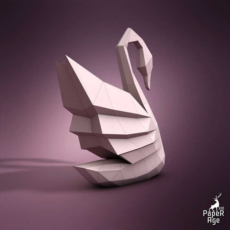 Swan Papercraft Pepakura Lowpoly Low Polygon 3D | Etsy