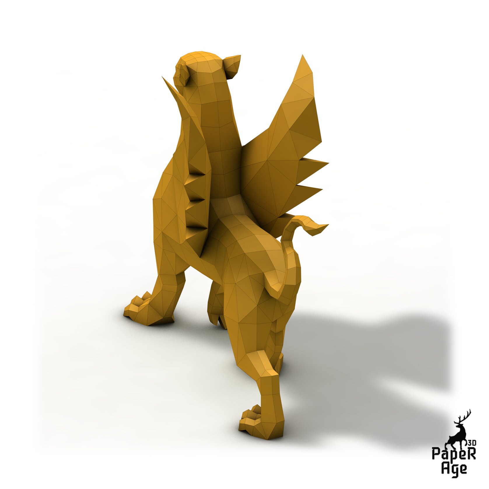 Griffin Gryphon Griffon Papercraft Pepakura Lowpoly Low - Etsy