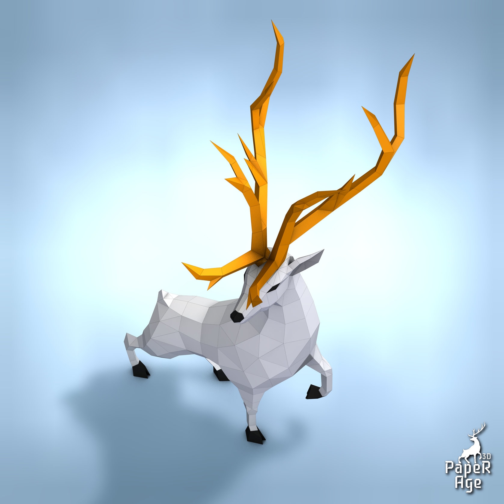 Royal Deer Papercraft Pepakura Lowpoly Low Polygon 3D | Etsy India