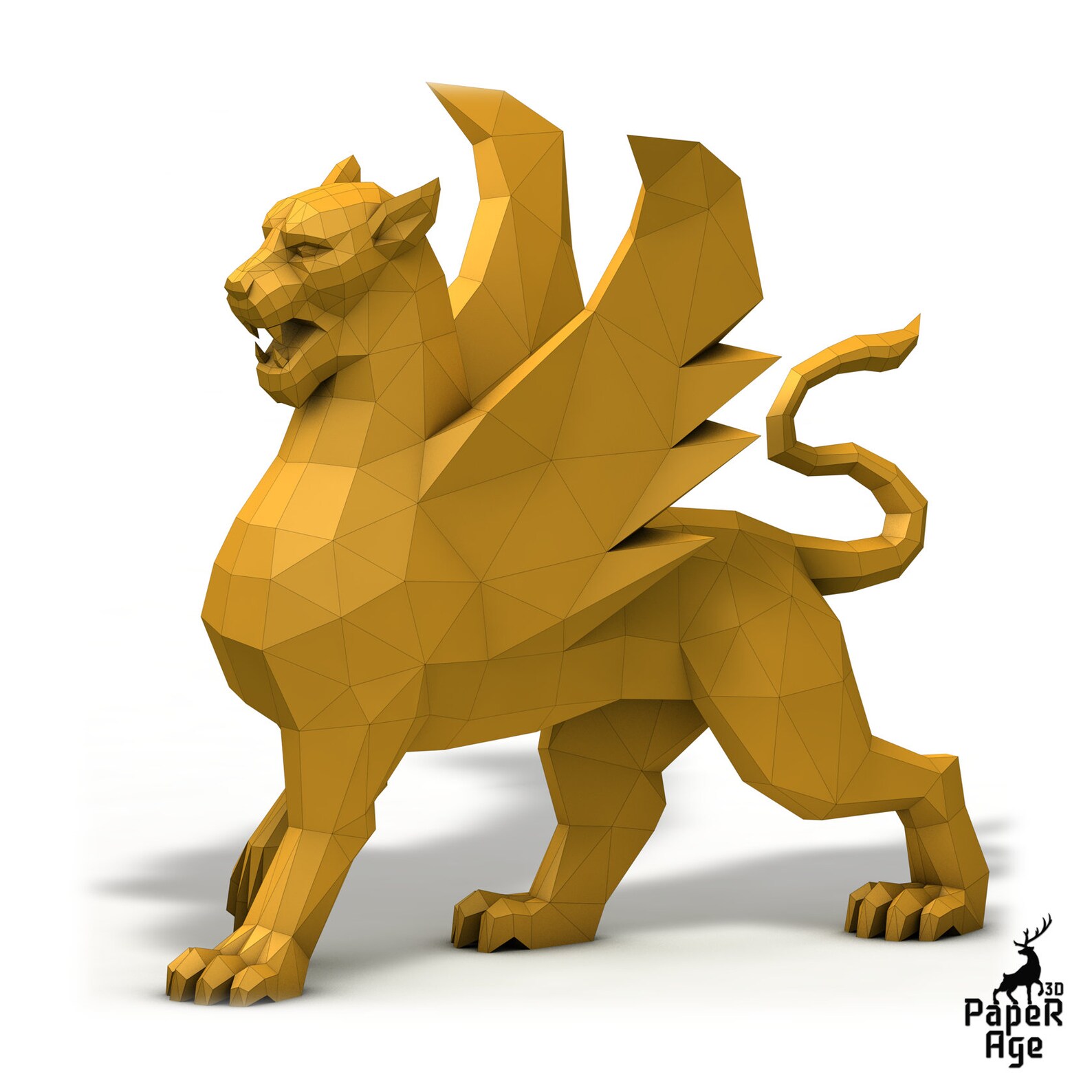 Griffin, Gryphon, Griffon, Papercraft, Pepakura, Lowpoly, Low Polygon ...