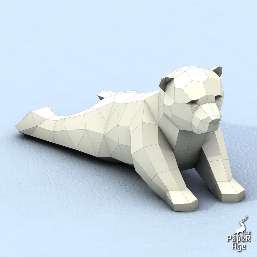 Polar Bear, White Bear, Little Bear, Papercraft, Pepakura, Lowpoly, Low ...