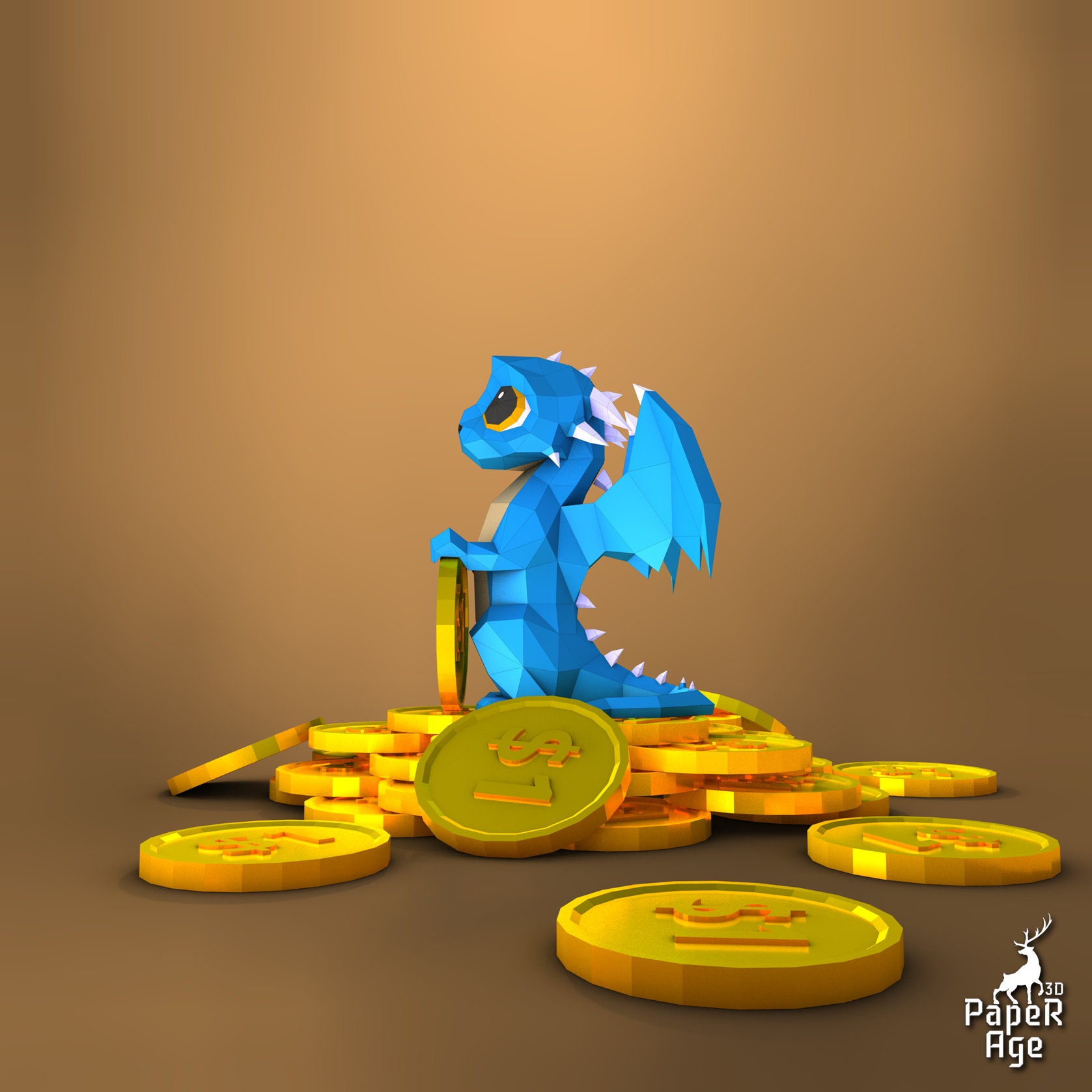 Little Dragon, Dragon Papercraft, Symbol of Wealth, Blue Dragon ...