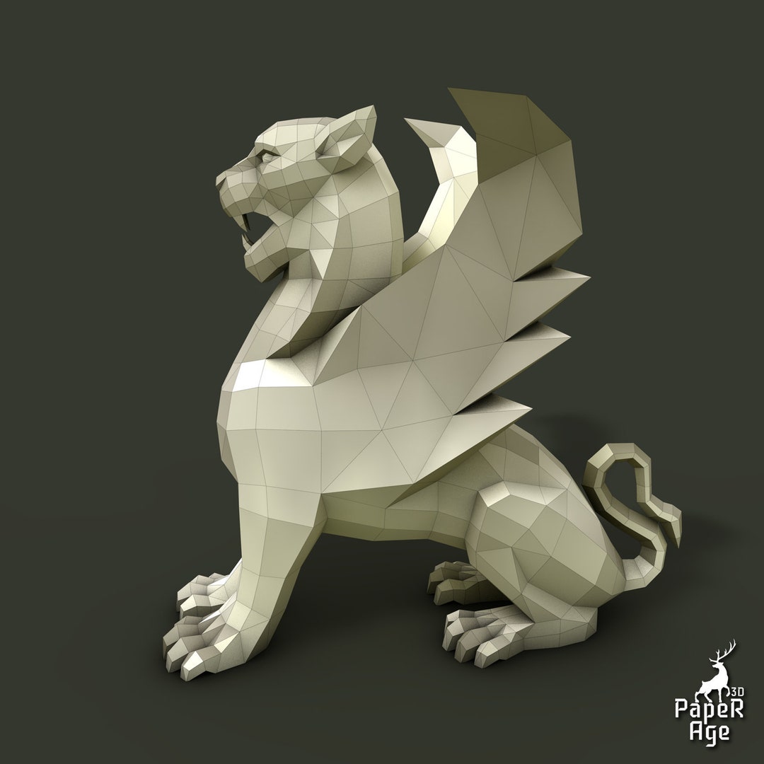 Griffin, Gryphon, Griffon, Papercraft, Pepakura, Lowpoly, Low Polygon ...
