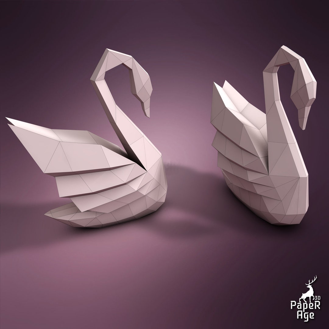 Swan, Papercraft, Pepakura, Lowpoly, Low Polygon, 3D Papercraft ...