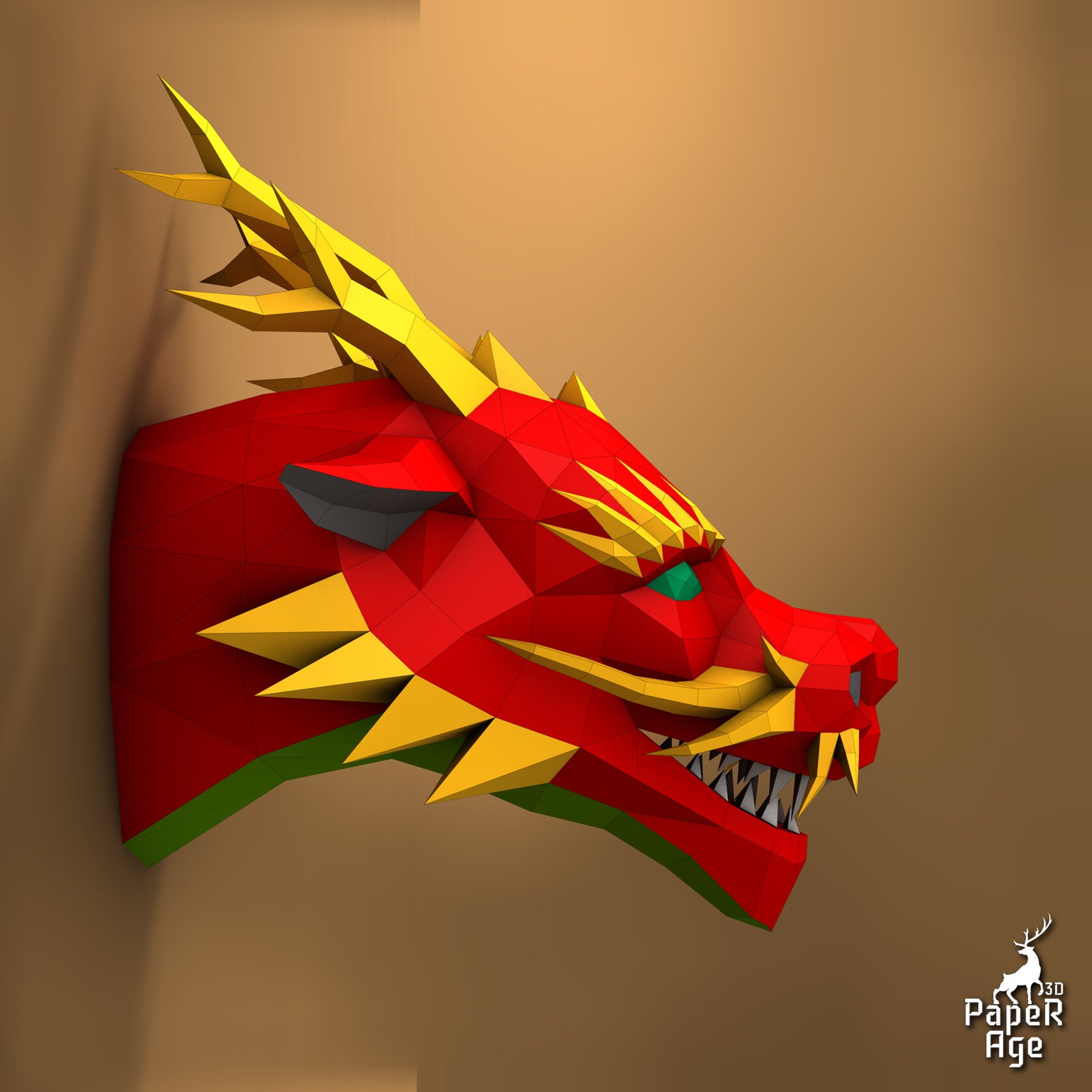 Chinese Dragon Papercraft Pepakura Lowpoly Low Polygon 3D | Etsy