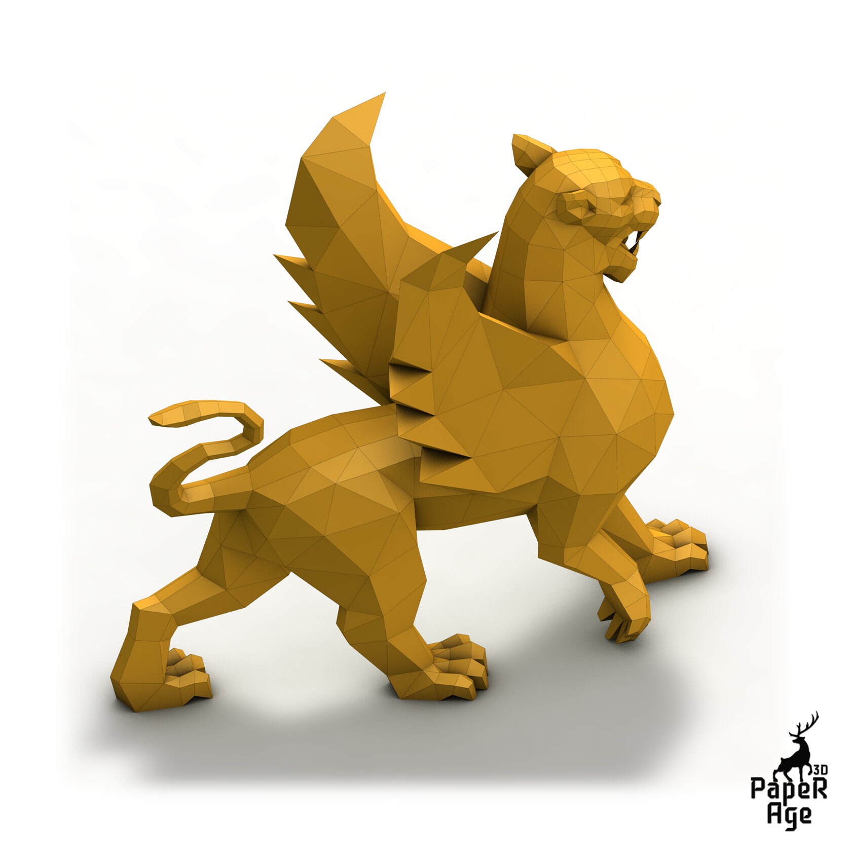 Griffin, Gryphon, Griffon, Papercraft, Pepakura, Lowpoly, Low Polygon ...