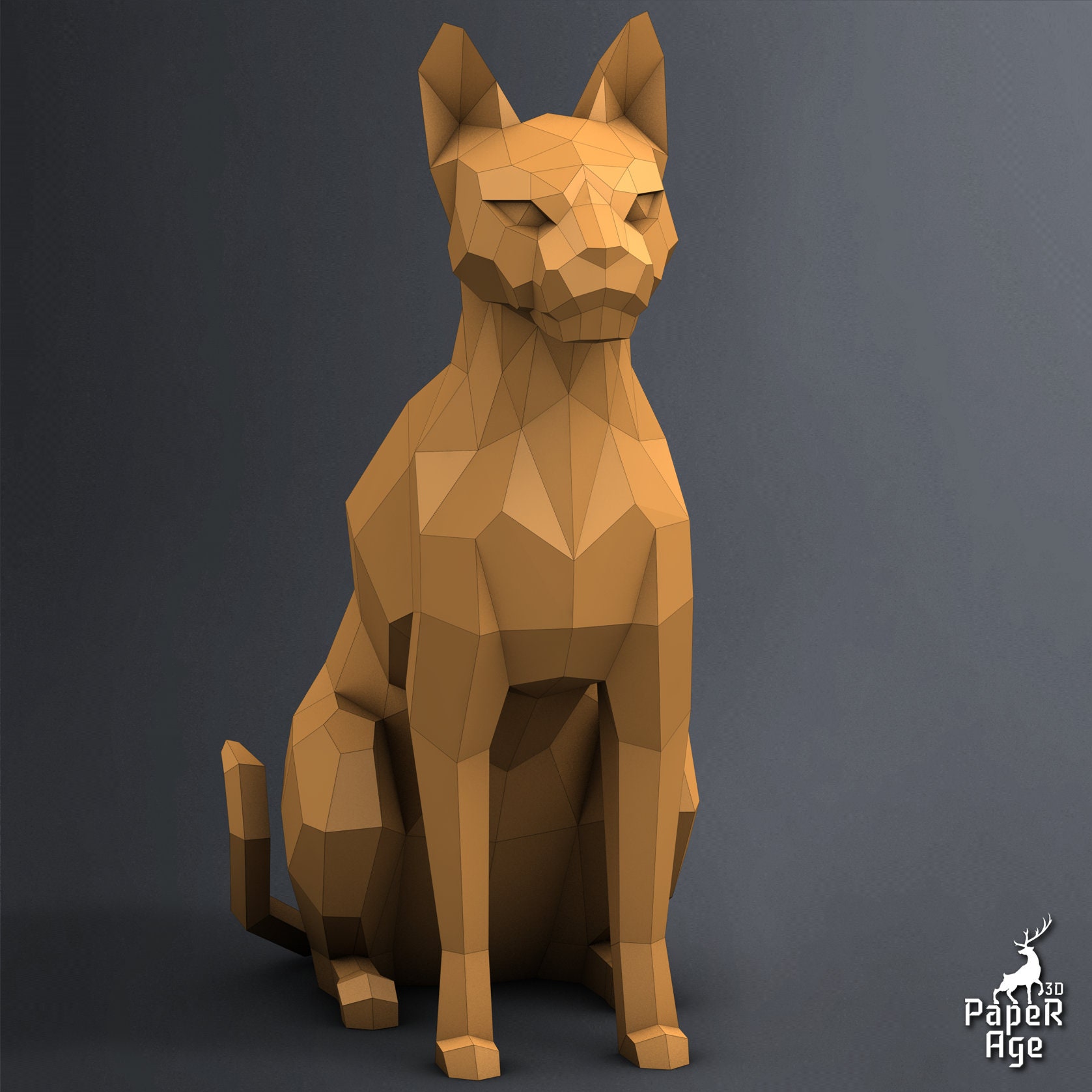 Cat Sphinx Cat Кот сфинкс Papercraft Pepakura Lowpoly - Etsy