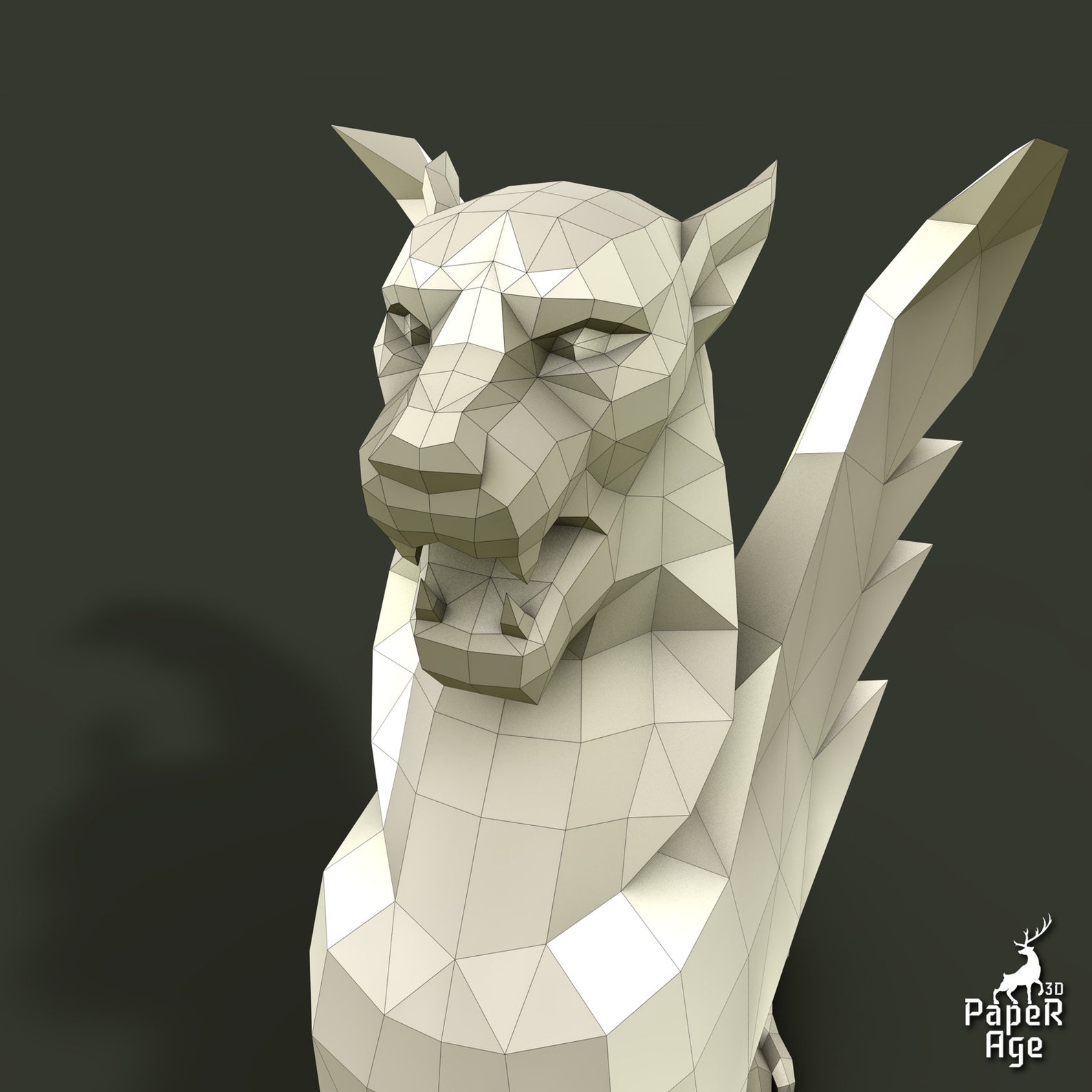 Griffin Gryphon Griffon Papercraft Pepakura Lowpoly Low | Etsy