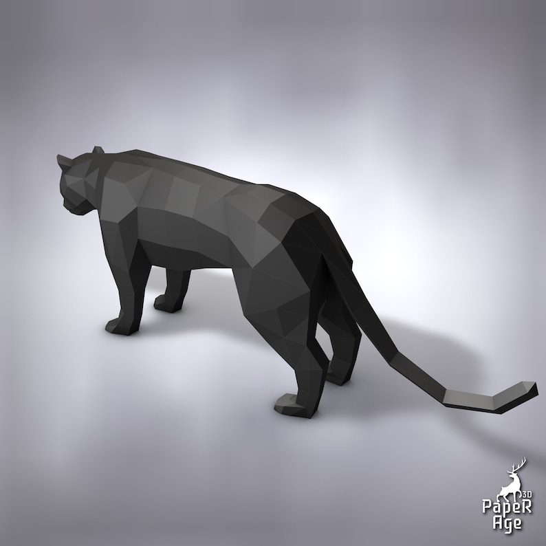 Black Panther, Papercraft, Pepakura, Lowpoly, Low Polygon, 3D ...