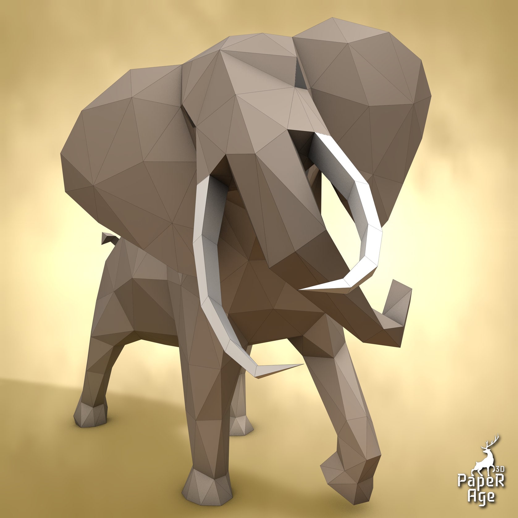 African elephant Papercraft Pepakura Lowpoly Low Polygon | Etsy