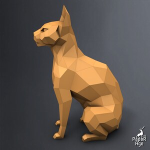 Cat, Sphinx Cat, Sphinx Cat, Papercraft, Pepakura, Lowpoly, Low Polygon ...