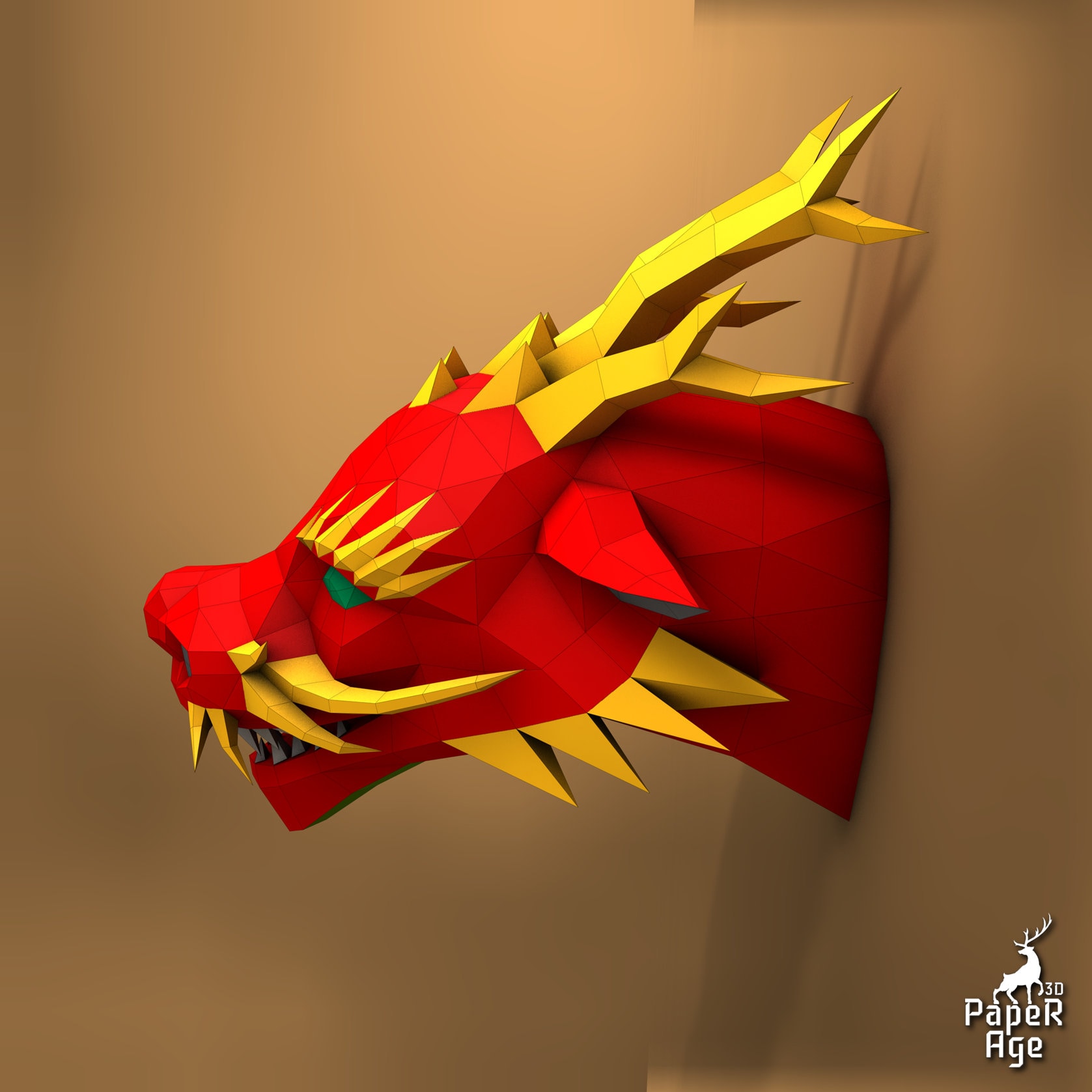 Chinese Dragon, Papercraft, Pepakura, Lowpoly, Low Polygon, 3D ...