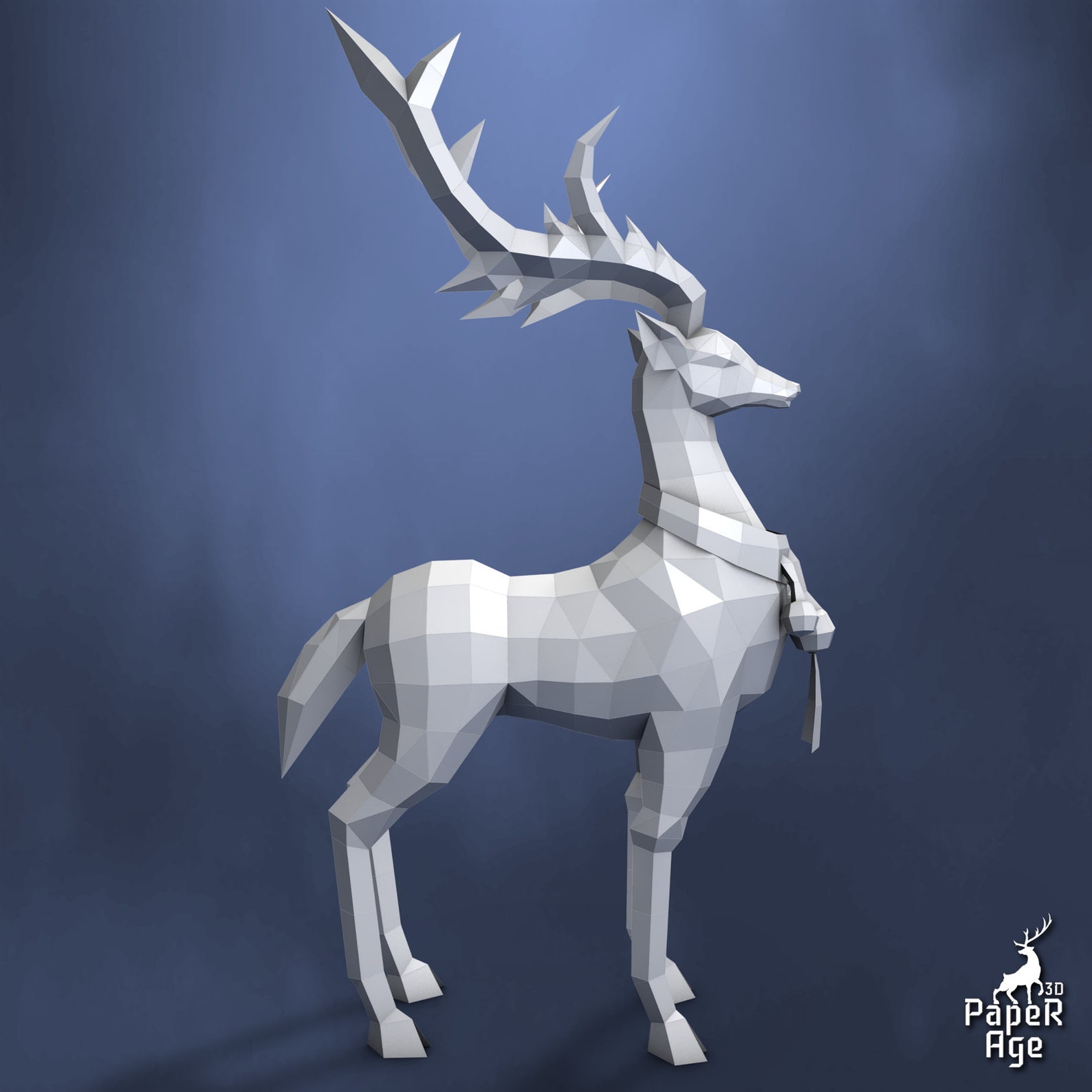 Christmas Deer, Papercraft, Pepakura, Lowpoly, Low Polygon, 3D ...