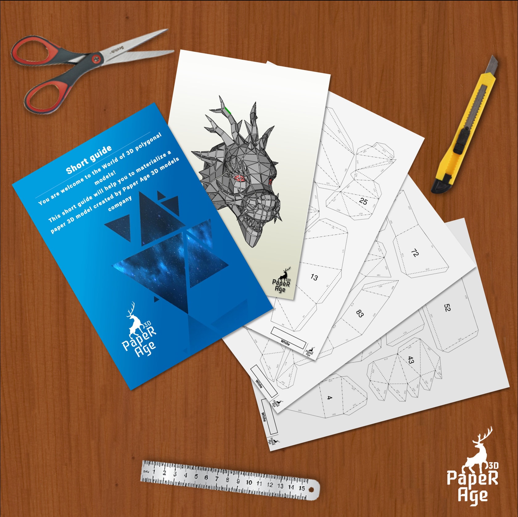 Chinese Dragon Papercraft Pepakura Lowpoly Low Polygon 3D | Etsy