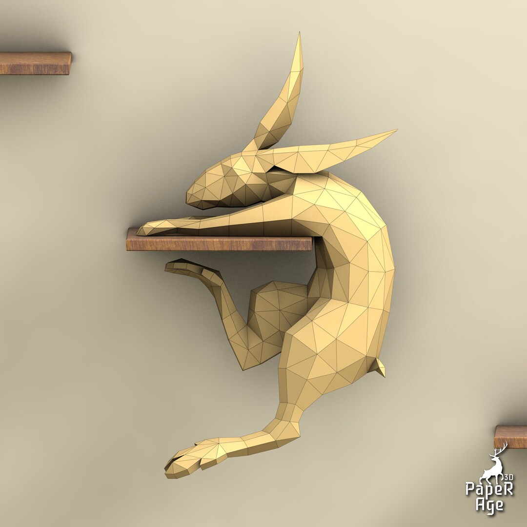 Rabbit, Easter Bunny, Papercraft, Pepakura, Lowpoly, Low Polygon, 3D ...