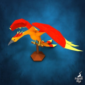 Phoenix, Papercraft, Pepakura, Lowpoly, Low Polygon, 3D Papercraft ...