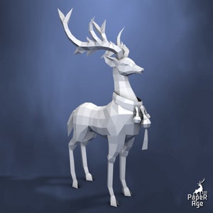 Christmas Deer, Papercraft, Pepakura, Lowpoly, Low Polygon, 3D ...
