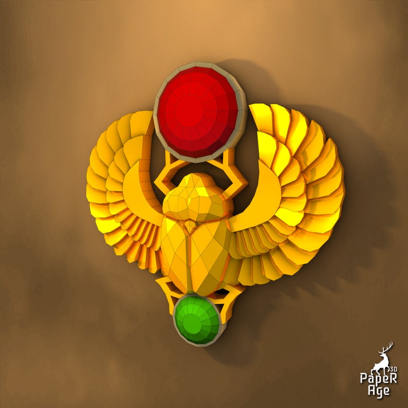 Scarab, Egyptian Scarab, Scarab, Papercraft, Pepakura, Lowpoly, Low ...