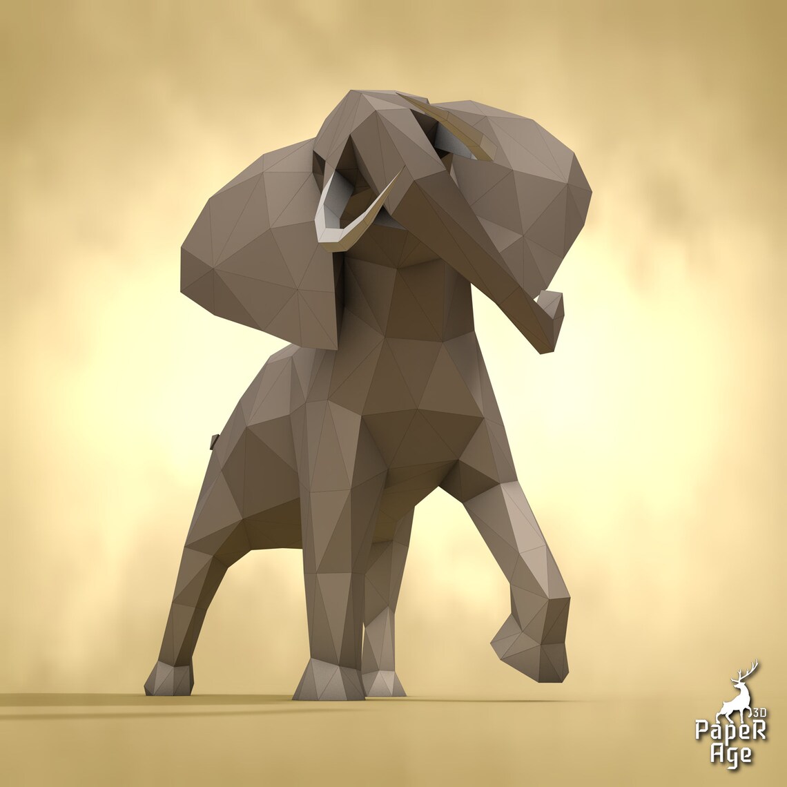 African elephant Papercraft Pepakura Lowpoly Low Polygon | Etsy España