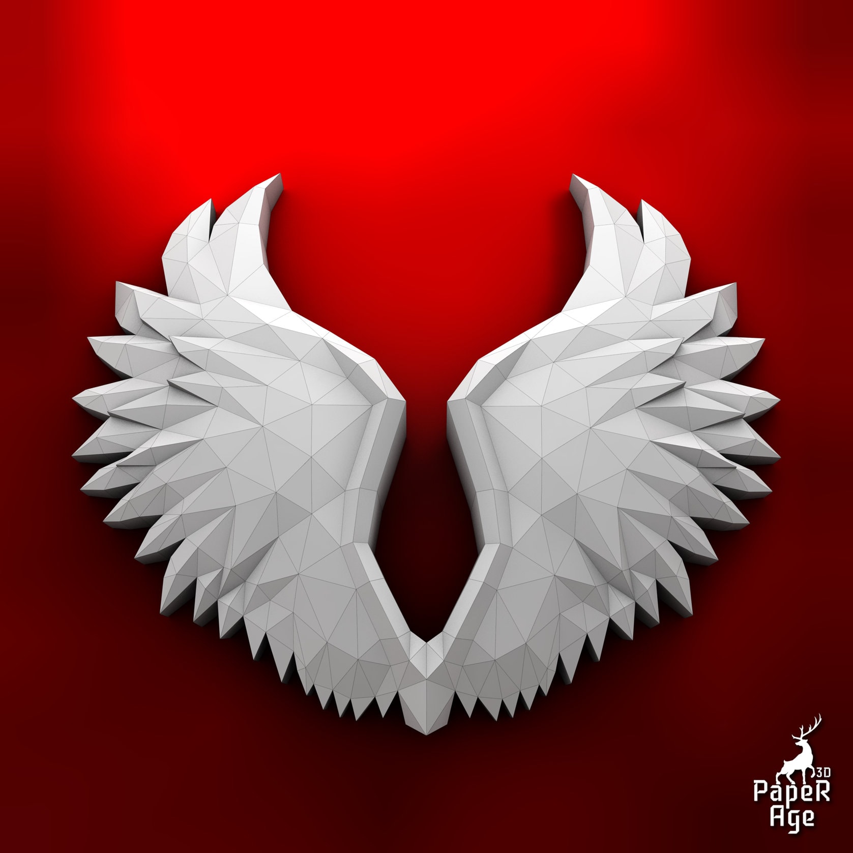 Angel wings Papercraft Pepakura Lowpoly Low Polygon 3D | Etsy