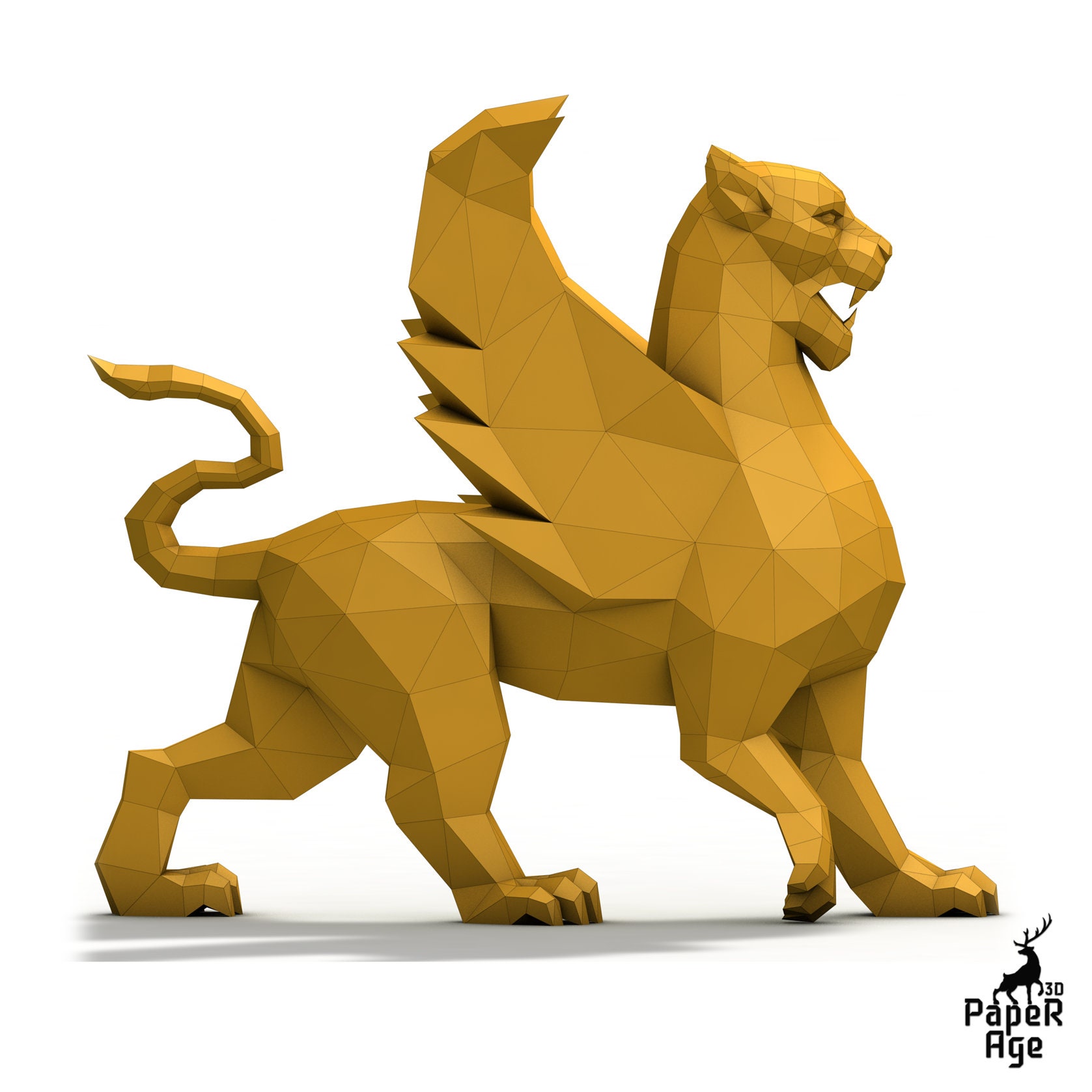 Griffin Gryphon Griffon Papercraft Pepakura Lowpoly Low - Etsy