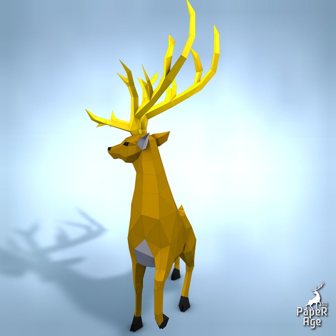 Royal Deer Papercraft Pepakura Lowpoly Low Polygon 3D - Etsy Italia