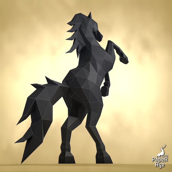 Minecraft Papercraft Black Horse