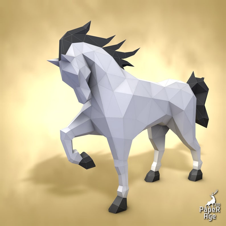 Horse Papercraft Pepakura Lowpoly Low Polygon 3D - Etsy