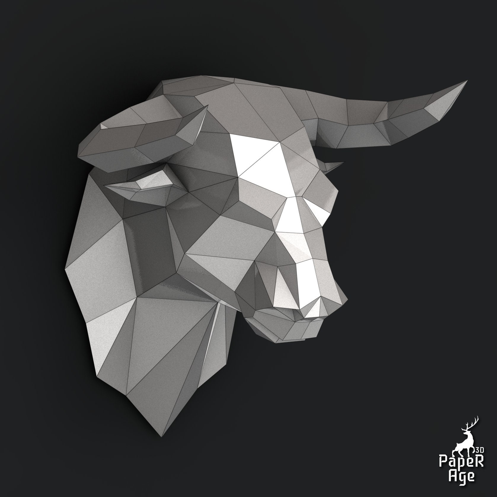 Bull Papercraft Pepakura Lowpoly Low Polygon 3D - Etsy.de