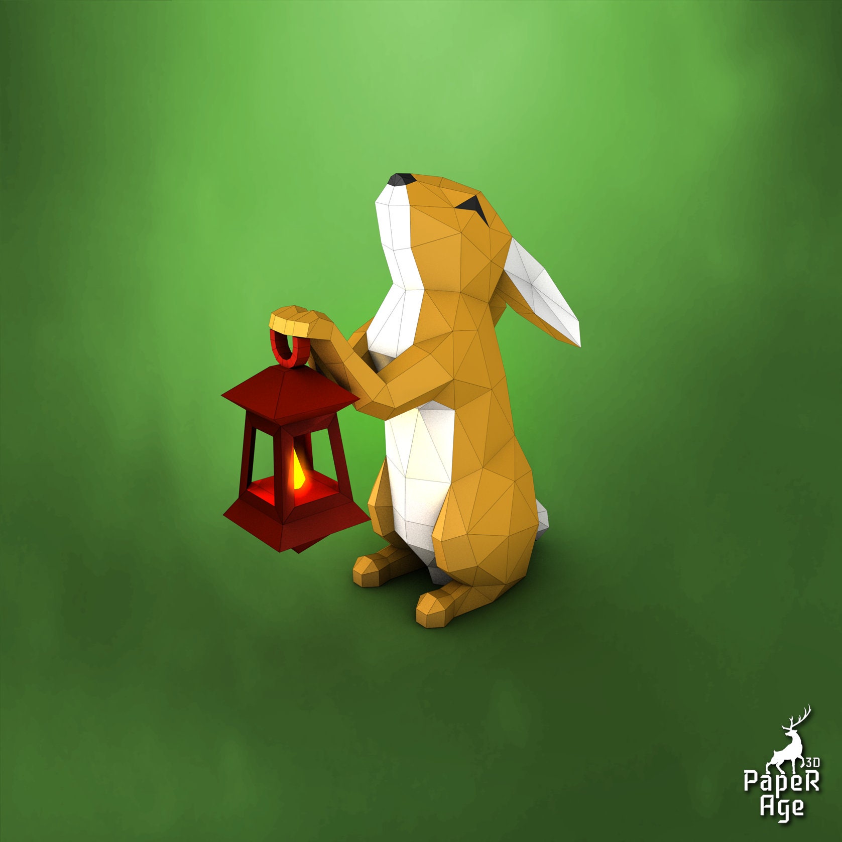 Rabbit Easter Bunny Bunny Papercraft Pepakura Lowpoly | Etsy