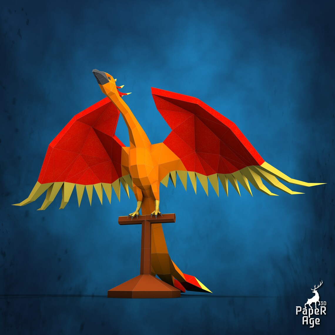 Phoenix Papercraft Pepakura Lowpoly Low Polygon 3D - Etsy España