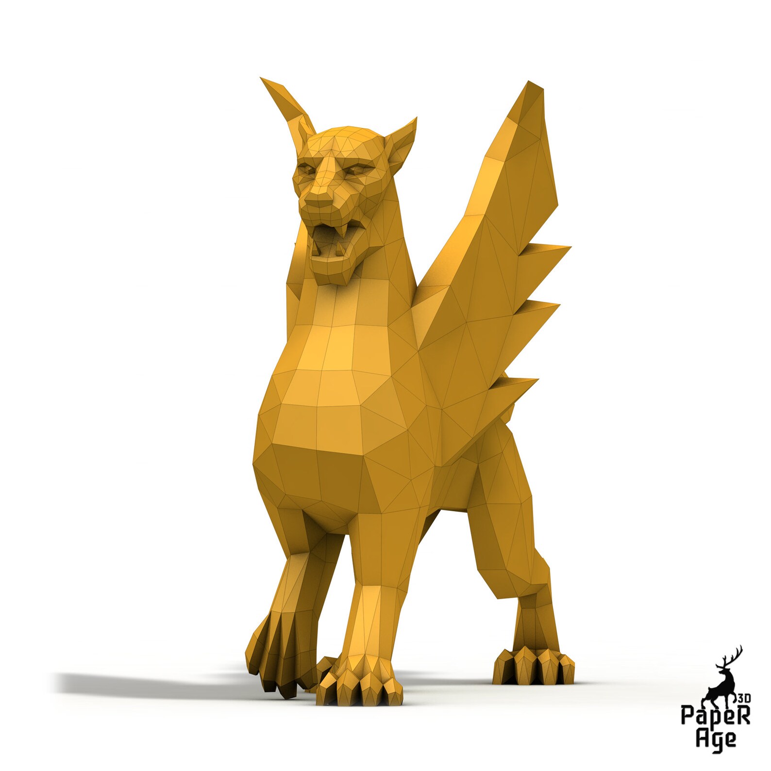 Griffin Gryphon Griffon Papercraft Pepakura Lowpoly Low - Etsy