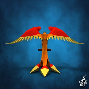 Phoenix, Papercraft, Pepakura, Lowpoly, Low Polygon, 3D Papercraft ...