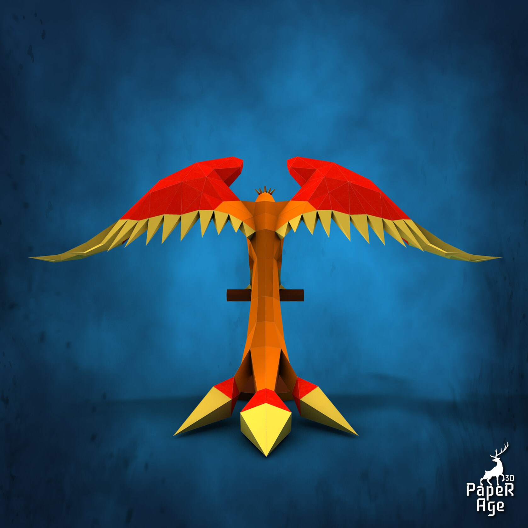 Buy Phoenix, Papercraft, Pepakura, Lowpoly, Low Polygon, 3D Papercraft ...