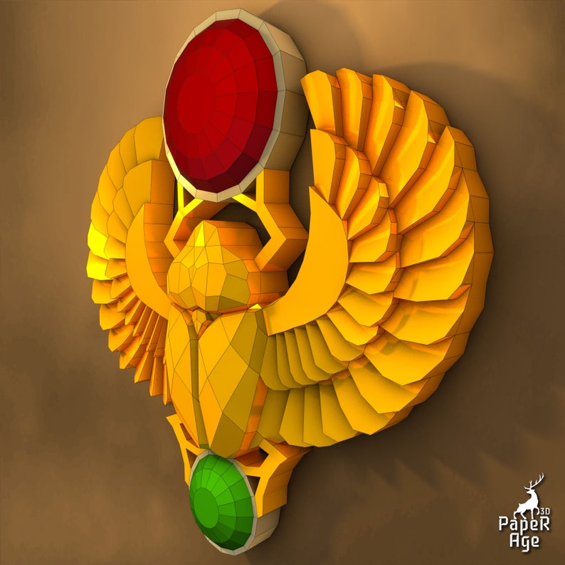 Scarab, Egyptian Scarab, Scarab, Papercraft, Pepakura, Lowpoly, Low ...