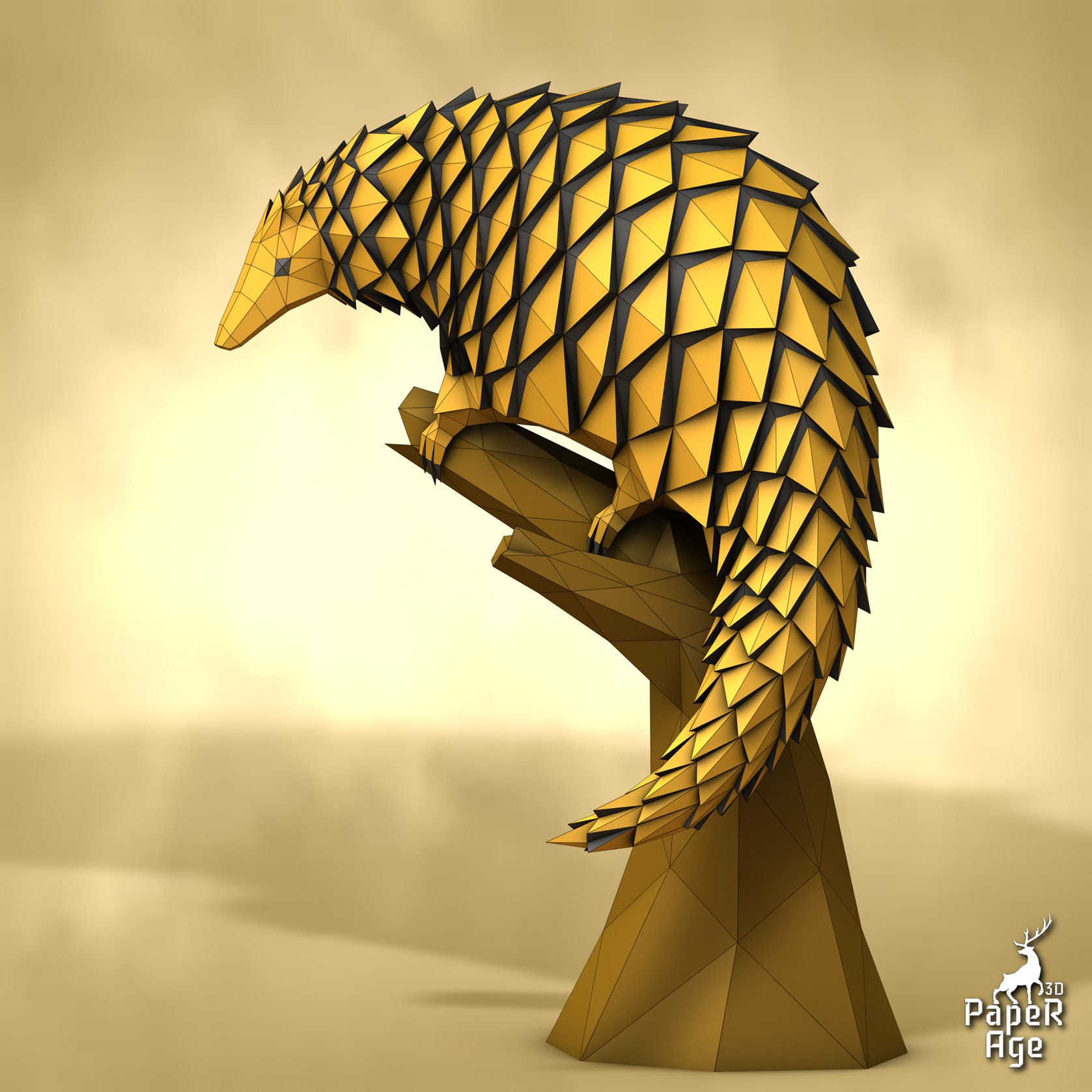 Pangolin Lizard Papercraft Панголин Pepakura Lowpoly Low | Etsy UK