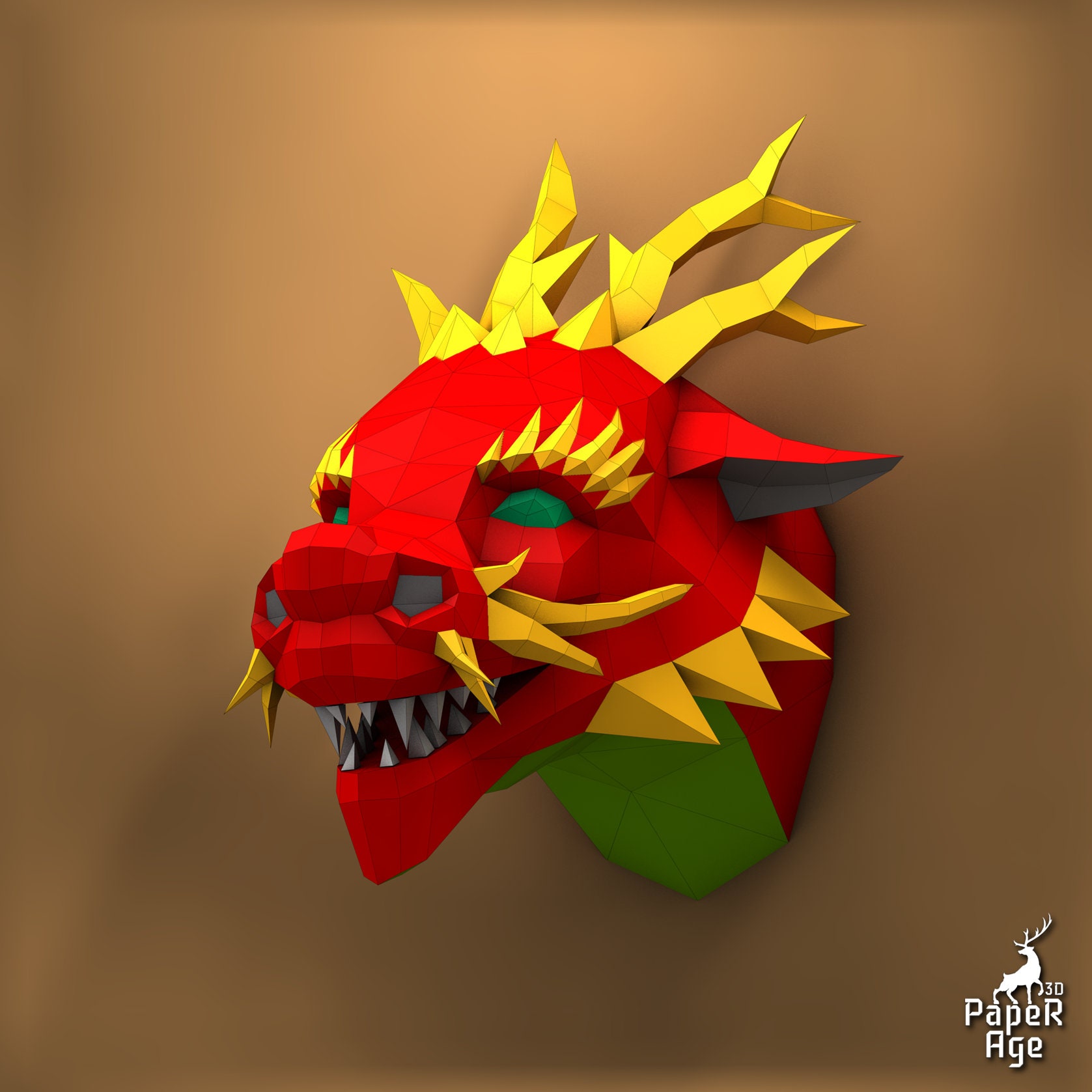 Chinese Dragon Papercraft Pepakura Lowpoly Low Polygon 3D | Etsy