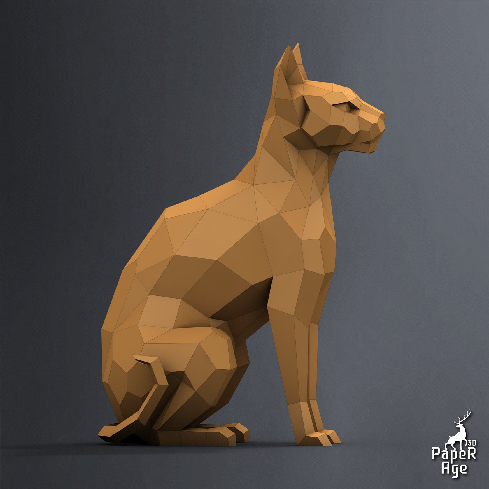 Cat Sphinx Cat Кот сфинкс Papercraft Pepakura Lowpoly - Etsy