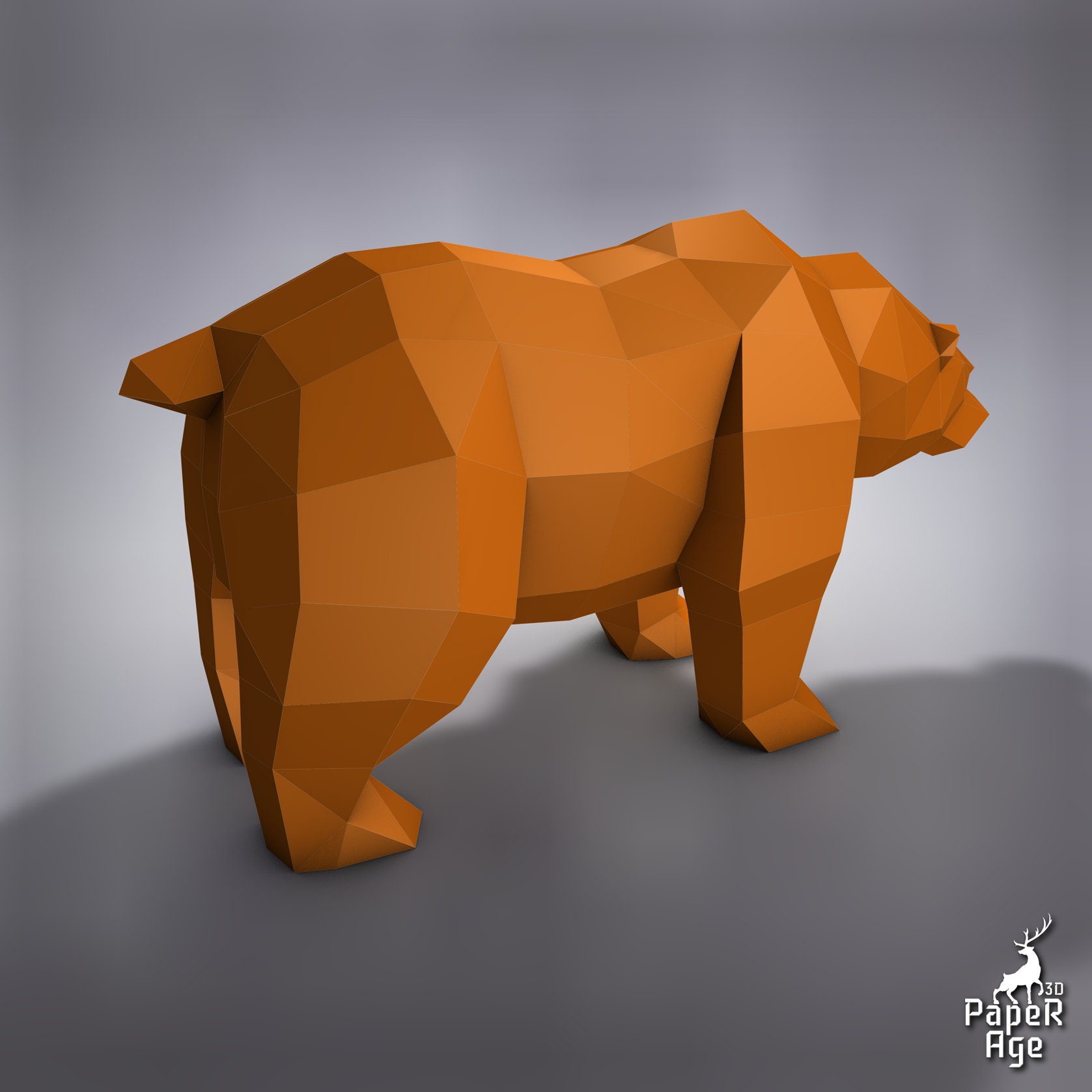 Brown Bear, Papercraft, Pepakura, Lowpoly, Low Polygon, 3D Papercraft ...