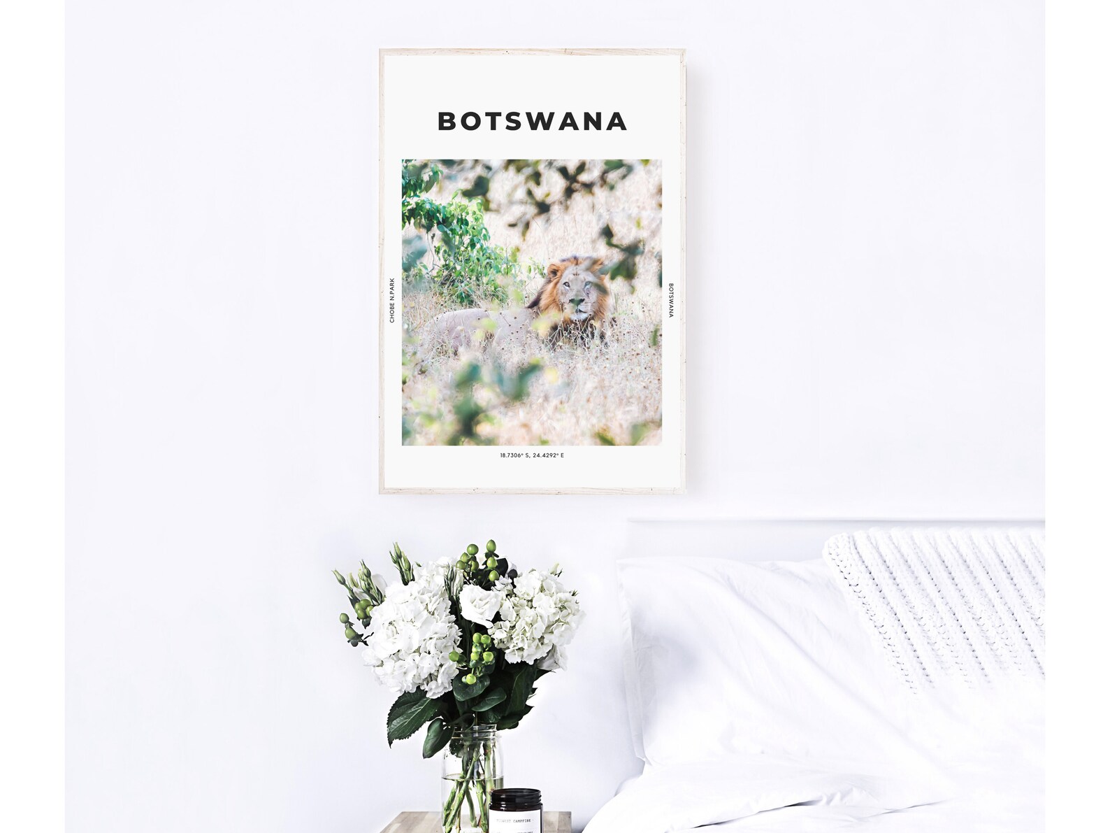 Botswana Print Lion Poster Africa Wall Art Animal Safari | Etsy