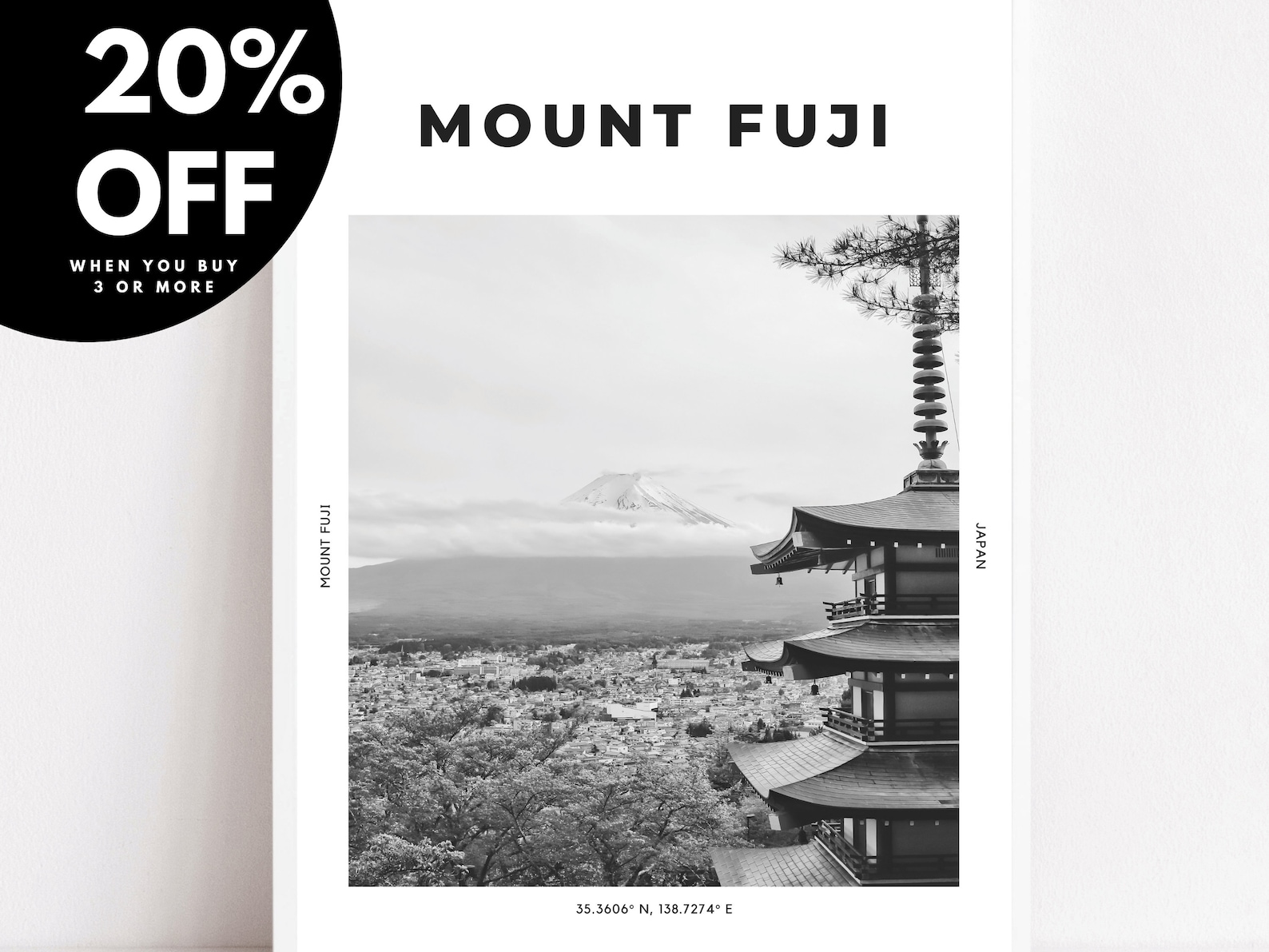 Mount Fuji Print Japan Poster Japanese Wall Art Asia City | Etsy