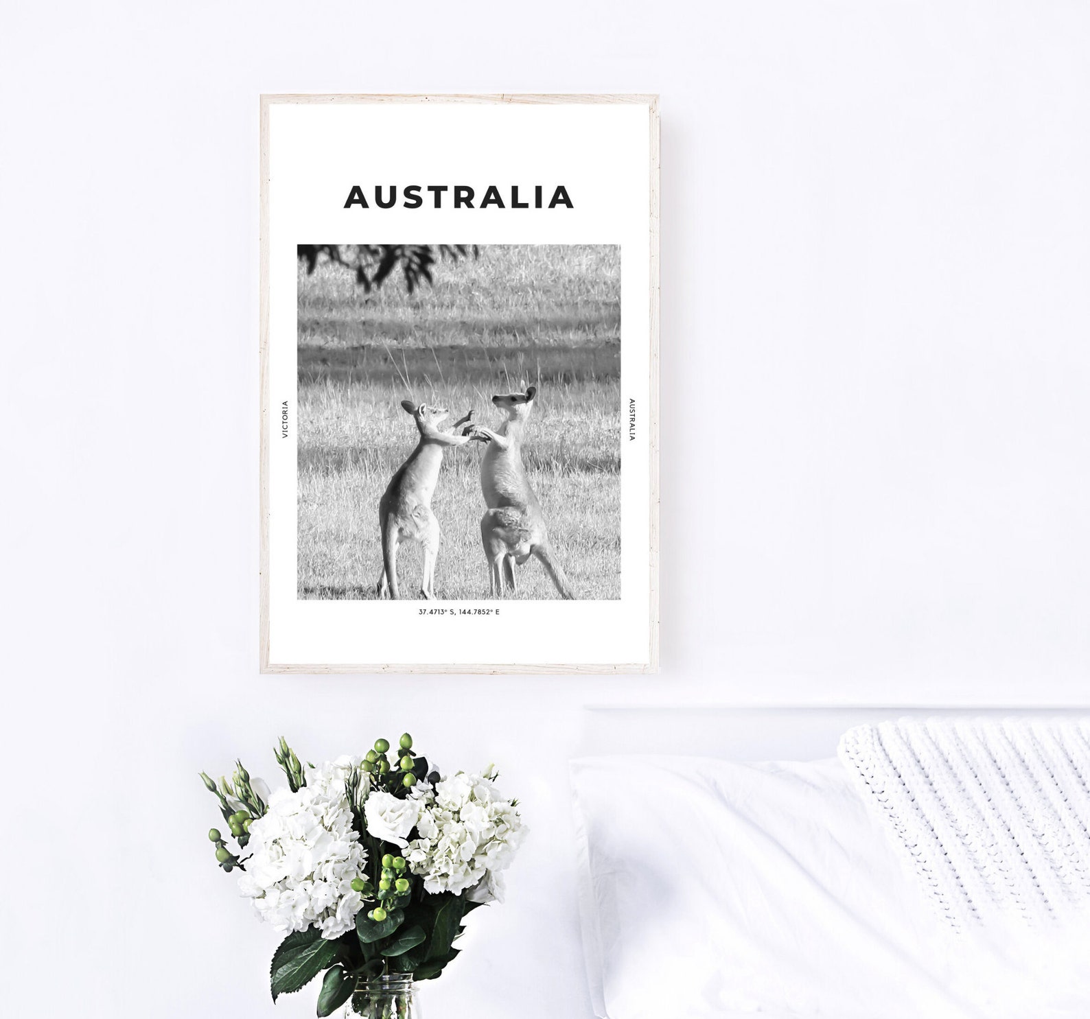 Australia Print Kangaroo Poster Animal Sydney Melbourne Wall | Etsy