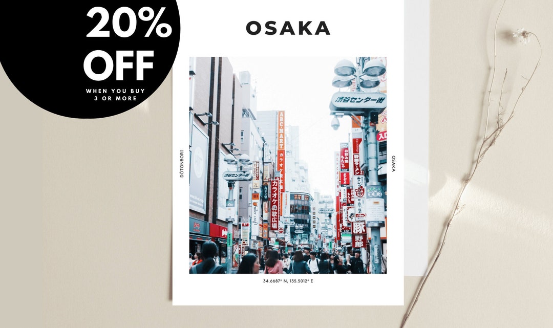 Osaka Print, Japan Poster, Dotonbori Wall Art, Asia City Japanese ...