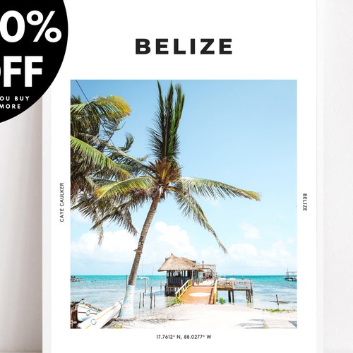 Vintage Belize Travel Poster Print - Etsy